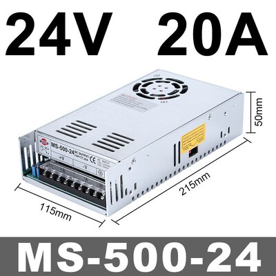 深圳明纬可调开关电源MS-500-24V20A直流可调电压电流0-12v0-40A