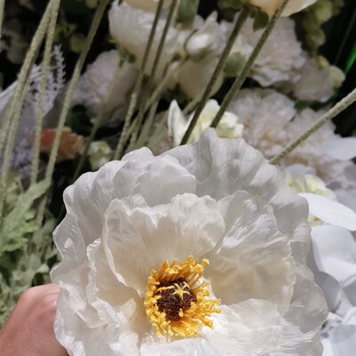 大高枝105cm仿真虞美人花艺罂粟花假花绢花落地大型插花婚庆道具
