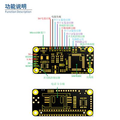 SIM7020C模组 国内NB-lot全网通用 物联网领 支持树莓派4 扩展板