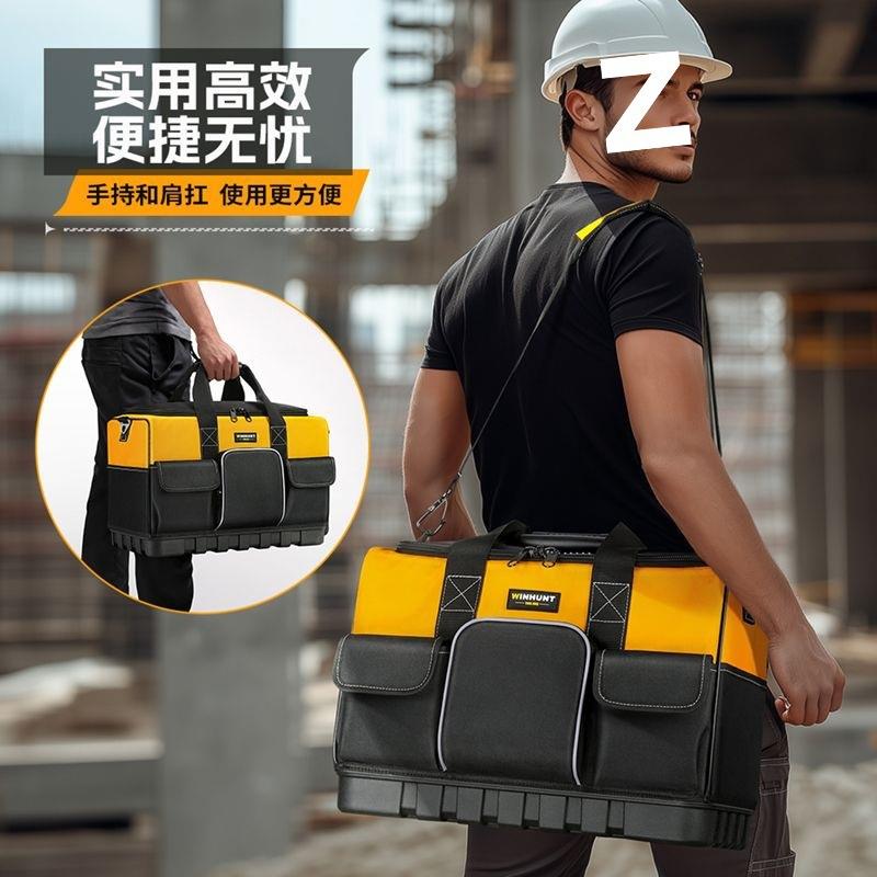 帆布工具包多功能木工五金耐用磨电工防水手提电工塑胶底工具袋