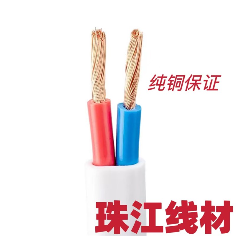 正品国标珠江双股铜芯硬线2.5/4/1.5/6平方护套线纯铜芯2芯线家用