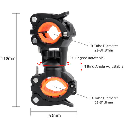 极速Deemount 360Rotatrion Tilting Adjustable Bike Lamp Fla
