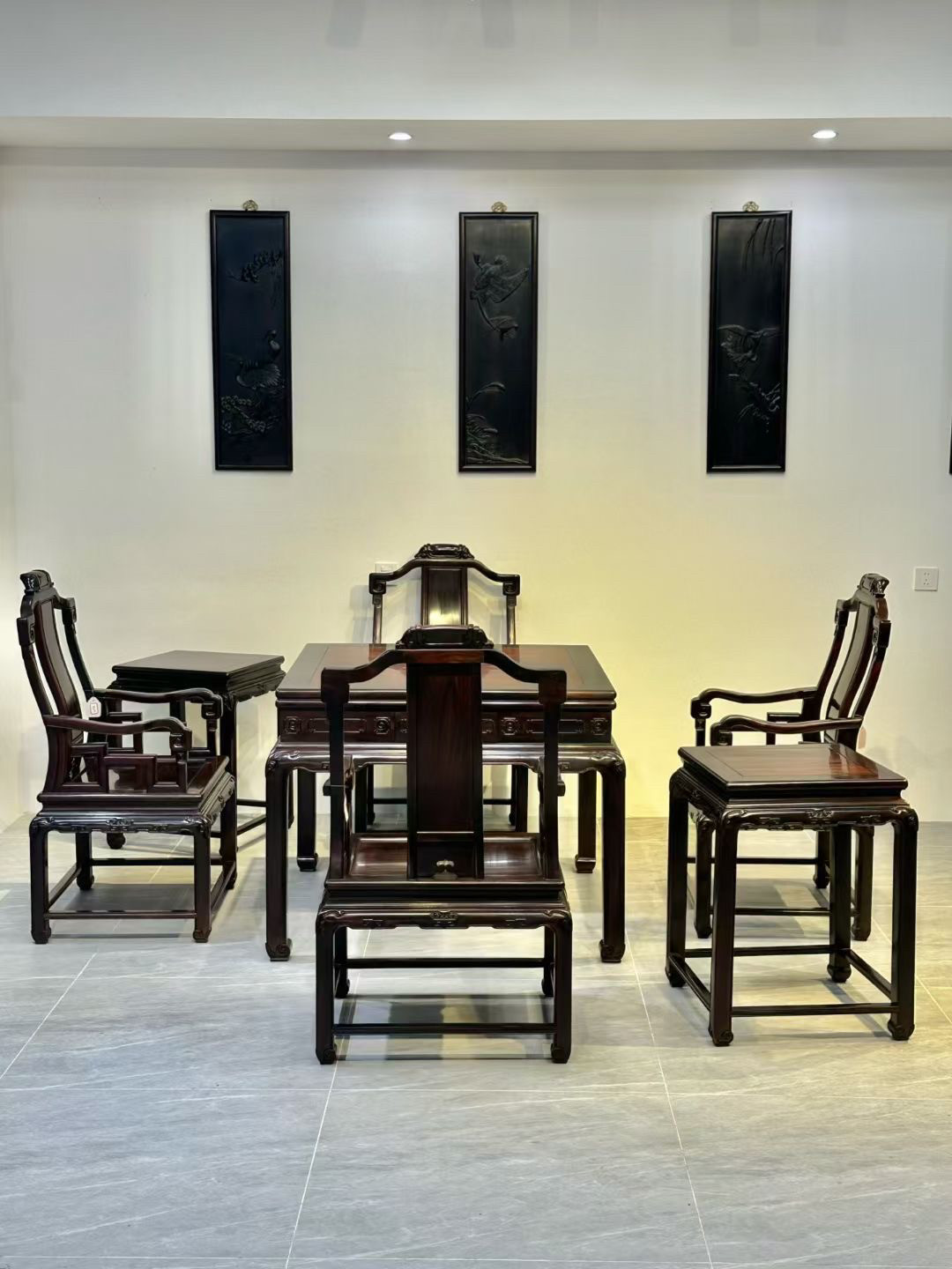 明式红木家具大红酸枝方桌椅中式休闲四方桌棋牌桌正方形茶桌无补