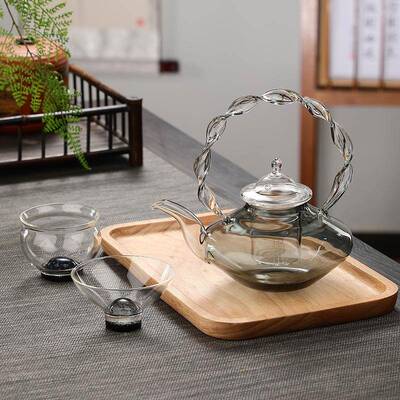 茶壶套装梁明花茶壶耐高温壶电陶炉煮透we-585茶壶提轻奢简约家用