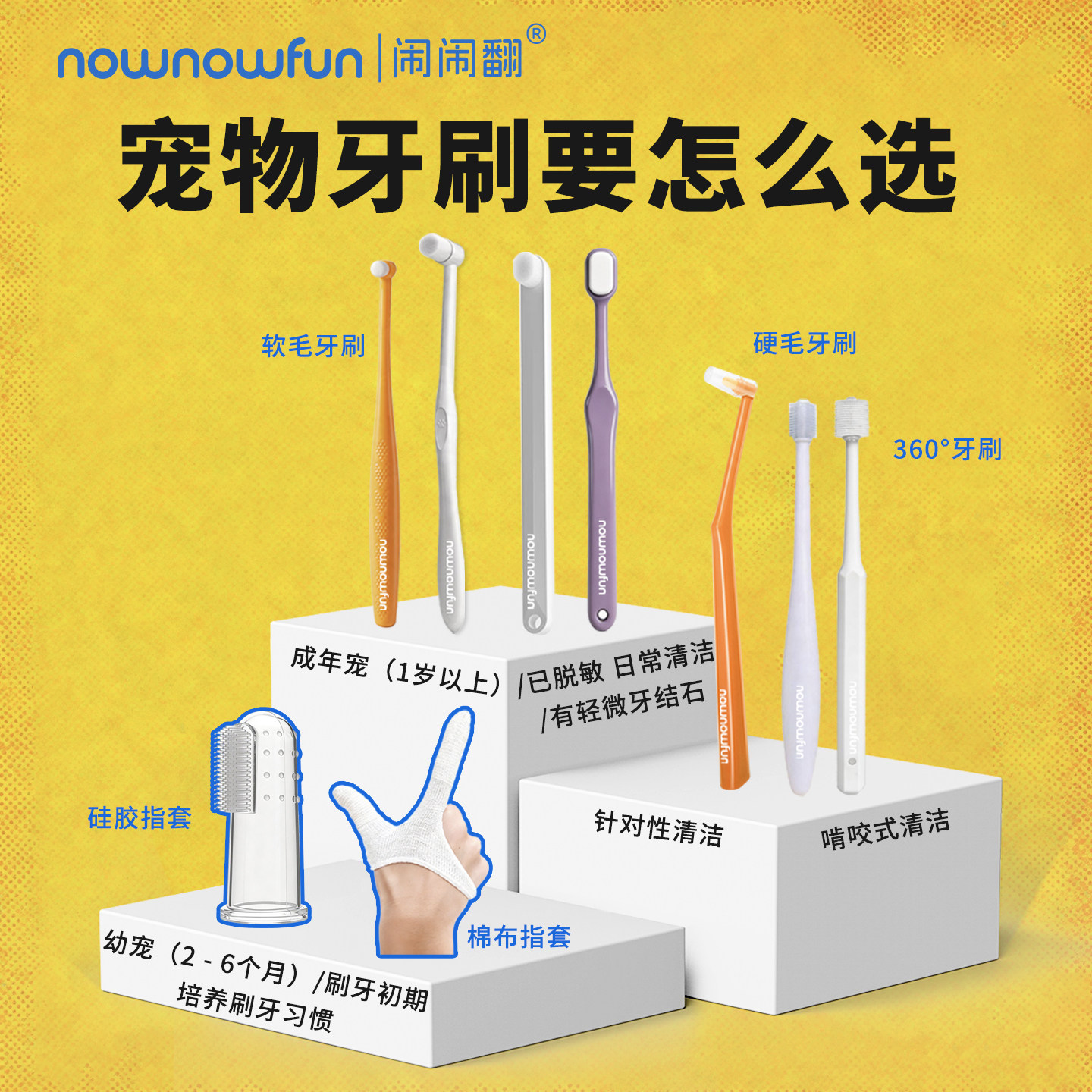 闹闹翻宠物狗狗猫猫清洁套装牙膏牙刷套装宠物口腔刷牙工具