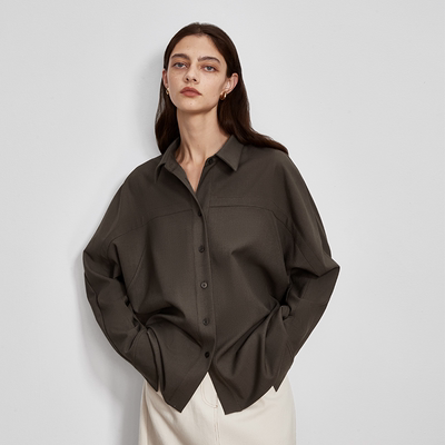 NODNOTNO落肩宽松廓形长袖衬衫