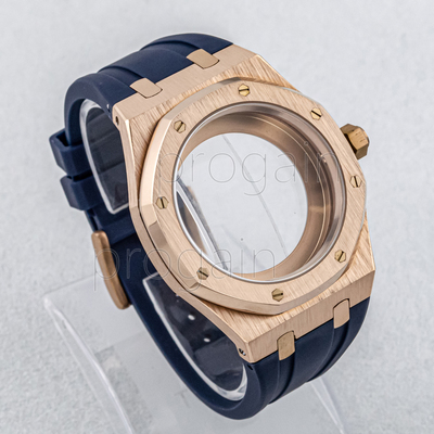 新款AP皇家橡树改装精钢壳带套装橡胶带适配NH35/NH36表壳表带