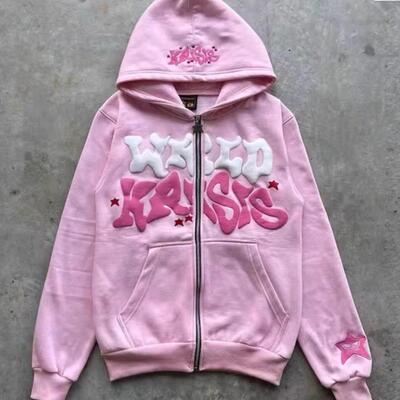Y2K Streetwear Oversized Zipper Hoodie C Mens Trendy Star