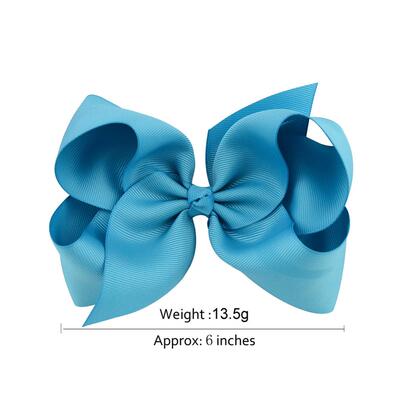极速6 Inch Bigj Grosgrain Ribbon Solid Hair Bows With Clips