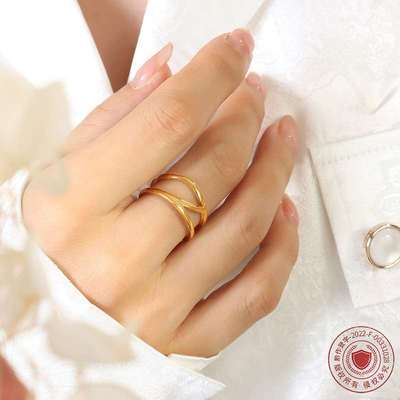 极速Niche design msense all-match open ring titanium steel p