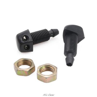 极速2Pcbs Black Plastic Window Windshield Washer Spray Spray