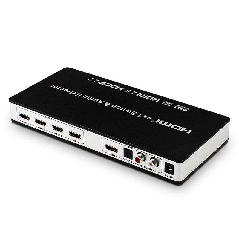 2.0版HDMI四进一出分配器光纤3.5音频分离4K60高清电视电脑切换器
