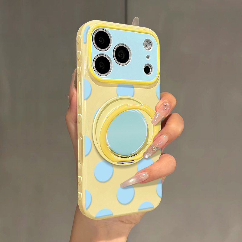 多巴胺波点支架适用苹果17promax手机壳iphone15旋转支架16大视窗