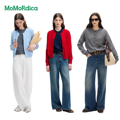 【所有女生的衣橱直播间】Momordica100%绵羊毛毛衣/牛仔裤/腰带