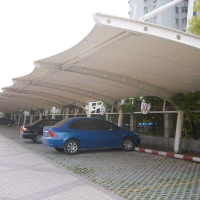 膜结MUI构汽车停车车棚小区自车停车棚工厂构结膜汽行充电桩车棚