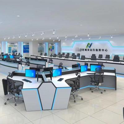 台监控操TWJ作台挥中心控制桌工作台指双联四联多联厚扇加形控制