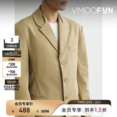 【季末折扣】STRUCTURA司察图拉 秋冬男宽松棉质混纺西装外套