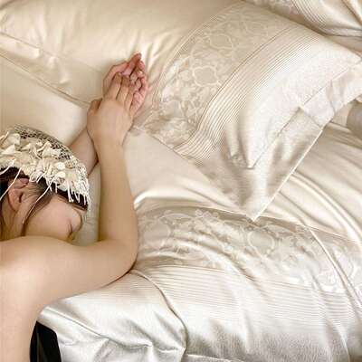 现轻奢DGG风高精密刺绣寝具代长床品四季款棉纯棉绒四件套家纺巴