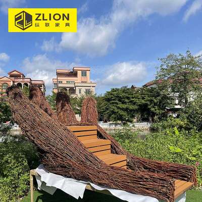 户照外景藤景观酒艺店民宿农庄创意拍打卡HVJ道具全手工藤编区五