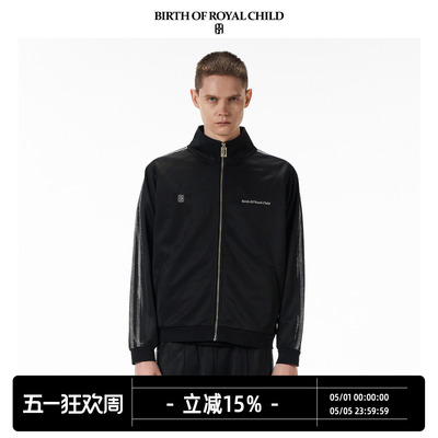 BIRTH OF ROYAL CHILD.BORC 烫钻运动外套暗夜钻光湿布工艺修身