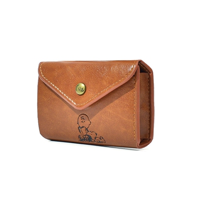 ins风日单杂志附录款钱包史努比男女三折pu皮短款钱包卡通零钱包