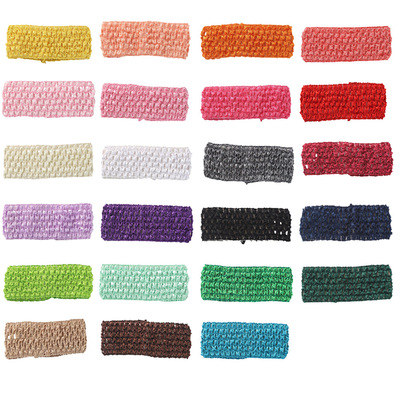韩国丝针织弹力头带1.5inch 钩针发带 crochet headband