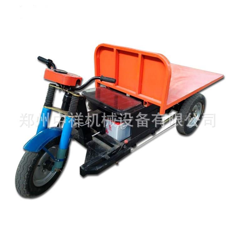 电动平板三轮车可载重1吨货物蓄电池自卸车货运平板载货三轮车