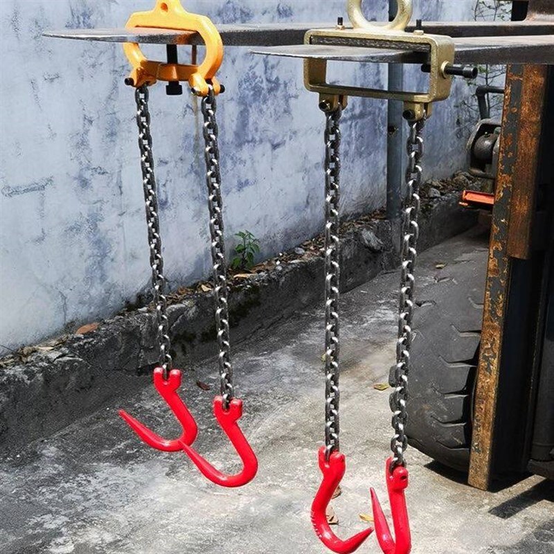 叉车专用吊钩吊具吊链钢管钩子起重链条吊索具双链四链挂钩抓钩