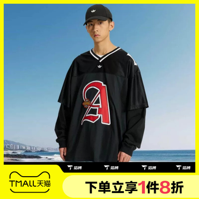 滔搏adidas阿迪达斯三叶草男子运动舒适宽松休闲长袖T恤KS5328
