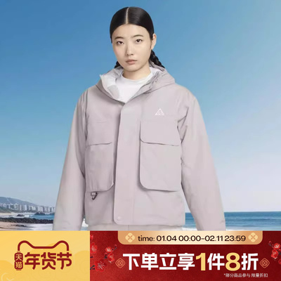 滔搏NIKE耐克女子户外薄款运动休闲棉服羽绒服短款外套FV7328-009