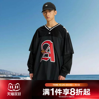 滔搏adidas阿迪达斯三叶草男子运动舒适宽松休闲长袖T恤KS5328