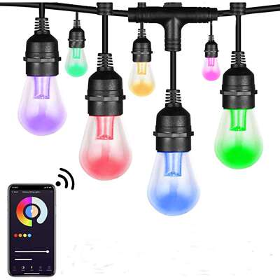 跨境爆款RGB圣诞新款灯串灯泡app手机控制 12bulbs