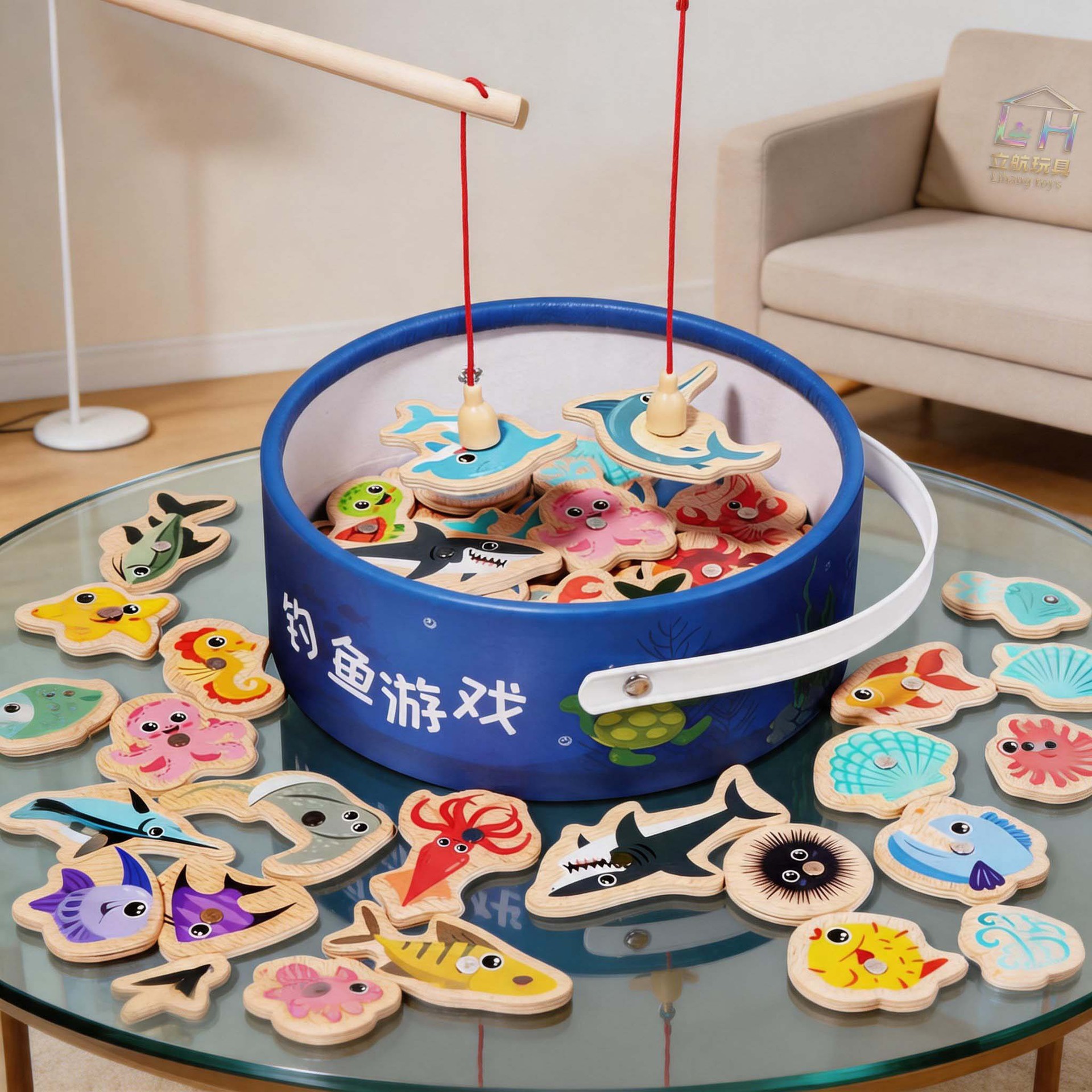 儿童磁性钓鱼玩具套装专注力训练手眼协调锻炼亲子互动益智类游戏