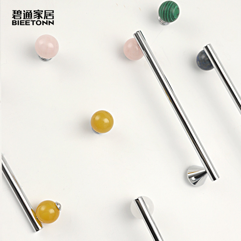 法式轻奢高档原创设计黄铜水晶北欧橱柜门衣柜鞋柜家具银色小