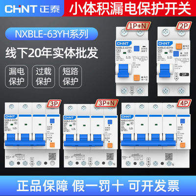 小型漏电保护器NXBLE-63YH家用1P+N 32A两位空气开关带漏保2p