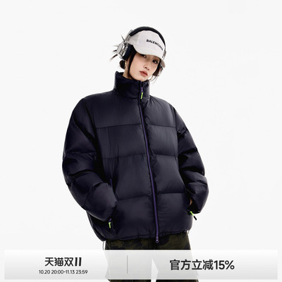 美式纯色复古立领棉服面包服