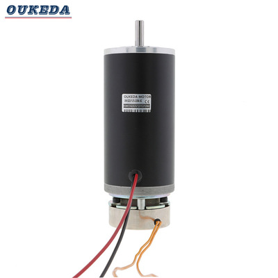 带刹车63直流有刷电机125W 2000转 DC24V 63mm直流电机马达双出轴