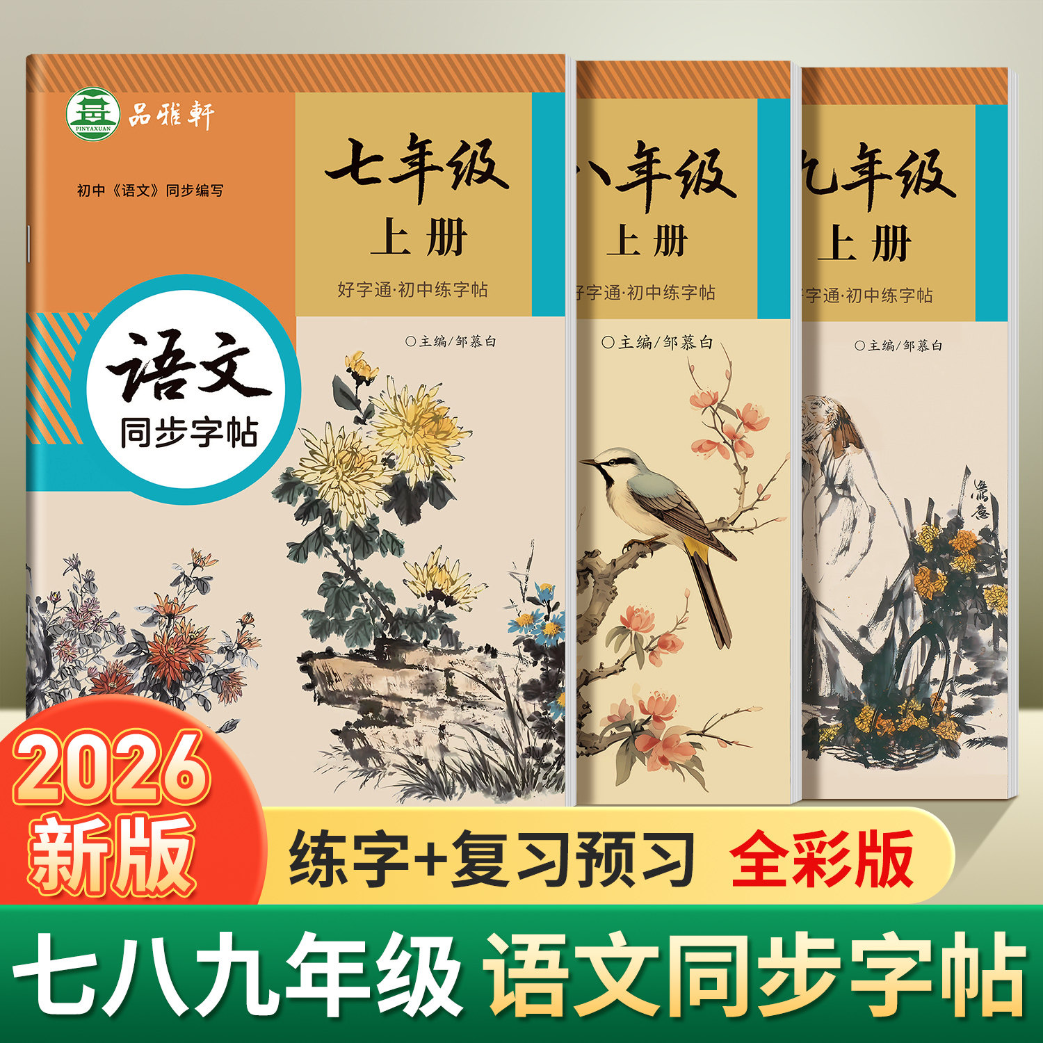 2026新版 七八九年级语文同步练字帖人教版上册下册全彩大本好字通初中生专用每日一练初一二三生字邹慕白楷书硬笔书法练习