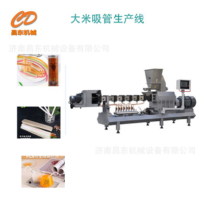 大型商用冷热饮大米吸管加工设备昌东单螺杆可降解大米吸管挤出机