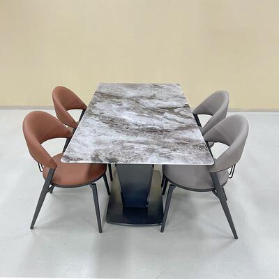 意式极天15050大理石餐桌长方大形平层高档别简墅天然曼罗拉奢石