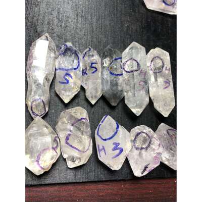 Herkimer Diamond赫尔基蒙水晶 闪灵钻天然白水晶原石双尖大块