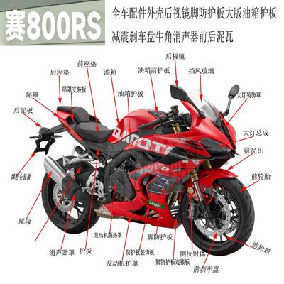 赛800RS左右前导流罩装饰板油箱后视镜减震刹车大灯车把前后泥瓦