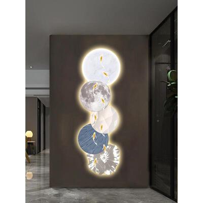 入轻奢户玄关装饰画对现代简约走大气LER564D氛围灯画廊过道正门