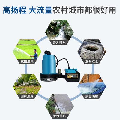 无线携锂便电VWO用抽用水泵24V2专1V直流潜水泵家农用浇菜灌溉水