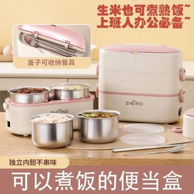2025新款加热饭盒电热保温可插电自带蒸饭菜自热饭神器上班族专用