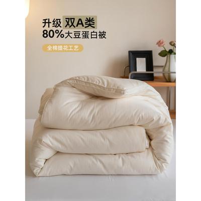 A类大豆纤维保暖冬被加厚全棉春秋被芯单人双人子母被子纯棉四季