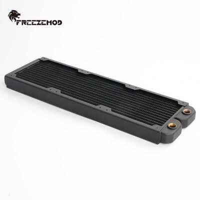 FREEZEMOD电脑水冷铜散热排14扁管TSRP-TW-360-J单层紫铜翅片12CM