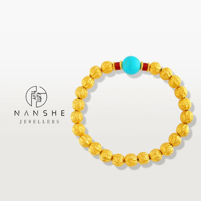 NANSHE/南奢 金秋手工錾刻核桃珠手串 L1772