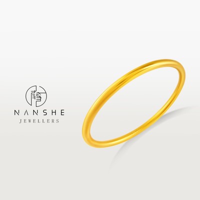 NANSHE/南奢 新中式经典亮面素圈细款卡4古法百搭手镯 L1795