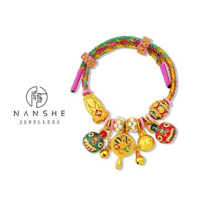 NANSHE/南奢 【华绳瑞佩】新中式国风吞金兽拨浪鼓编绳手链L1004